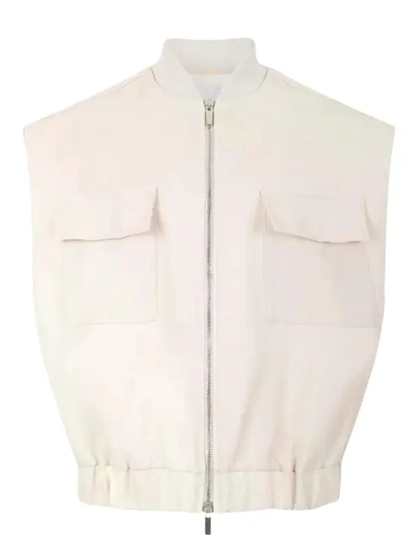 NINE:INTHE:MORNING Sleeveless Zip-up Jacket - Neutrals