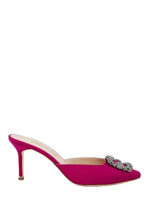 Manolo Blahnik Hangisi Crystal-embellished Mules - Pink