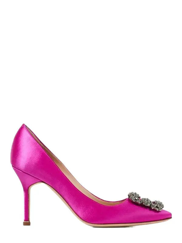 Manolo Blahnik Hangisi 90 Crystal-buckle Pumps - Pink