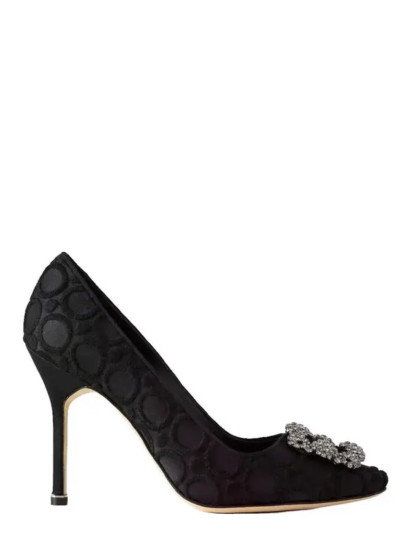 Manolo Blahnik Hangisi Crystal-buckle Pumps - Black