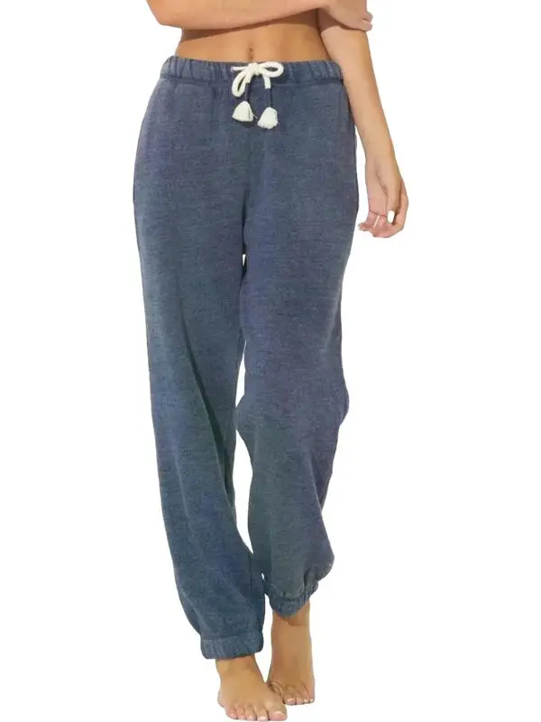 OCEAN DRIVE Burnout Fleece Track Pants - Blue
