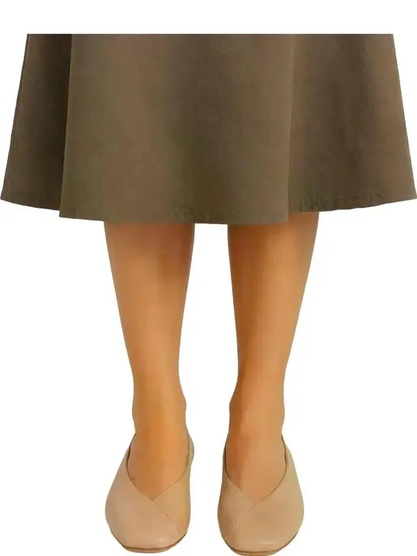 POCHE PARIS Square-toe Ballet Flats - Neutrals