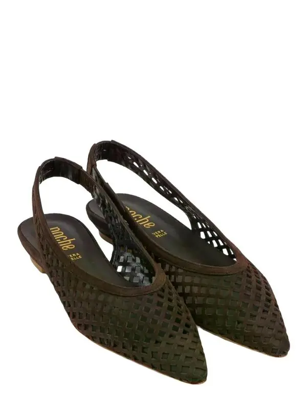 POCHE PARIS Cut-out Slingback Pumps - Brown