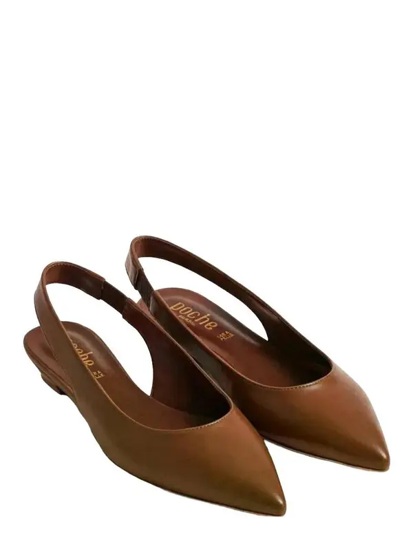 POCHE PARIS Pointed-toe Slingback Sandals - Brown