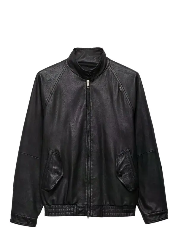 Prada Nappa Leather Blouson Jacket - Black