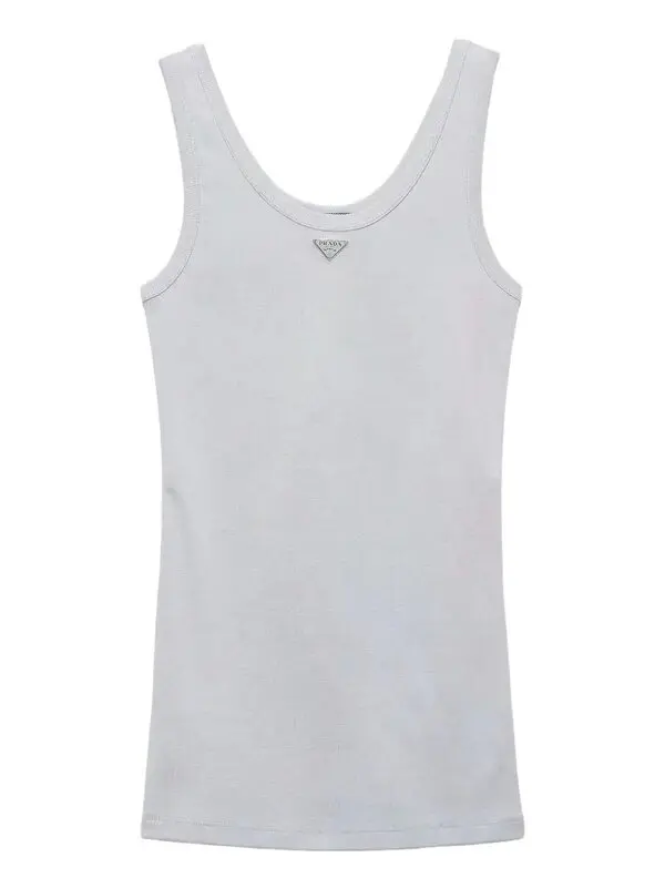 Prada Ribbed Knit Tank Top - Grey