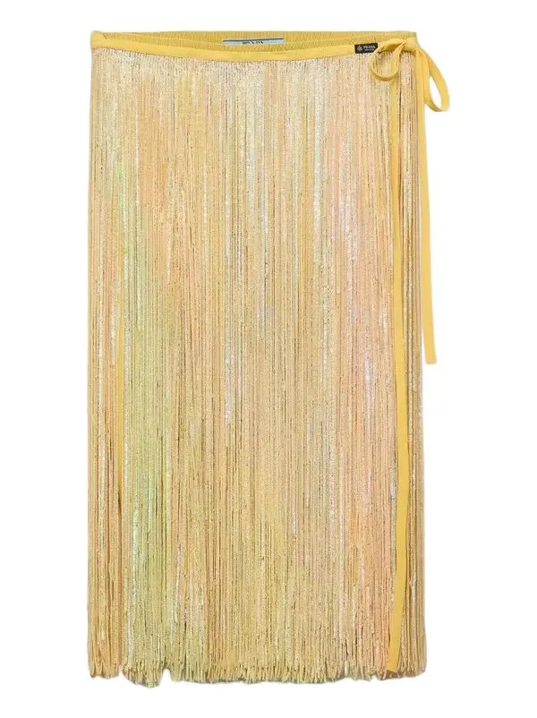 Prada Sequin Fringe Skirt - Yellow