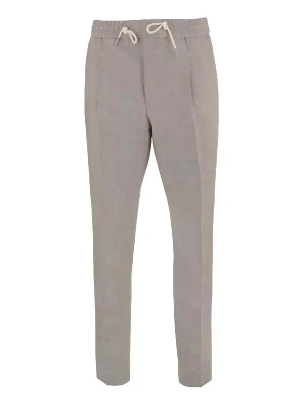 BOSS Drawstring Pressed-pleat Trousers - Neutrals