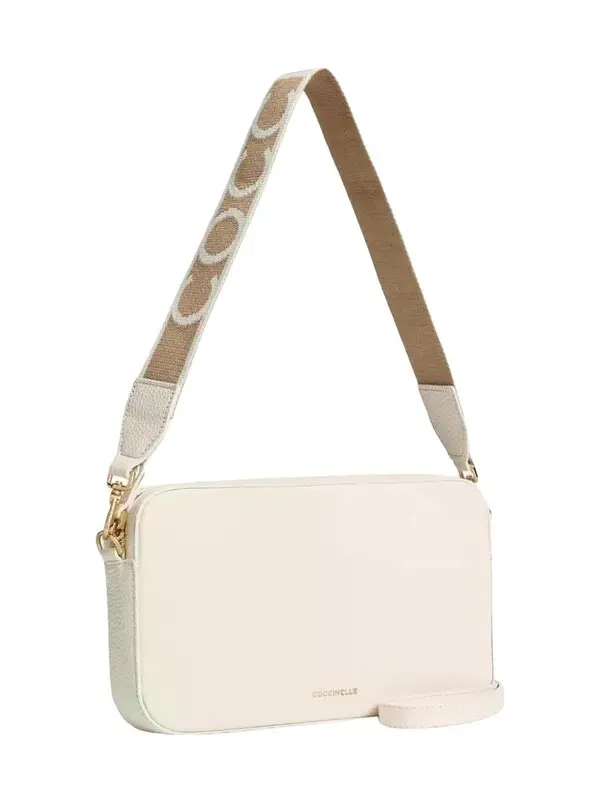 COCCINELLE Small Tebe Grained Leather Shoulder Bag - Neutrals