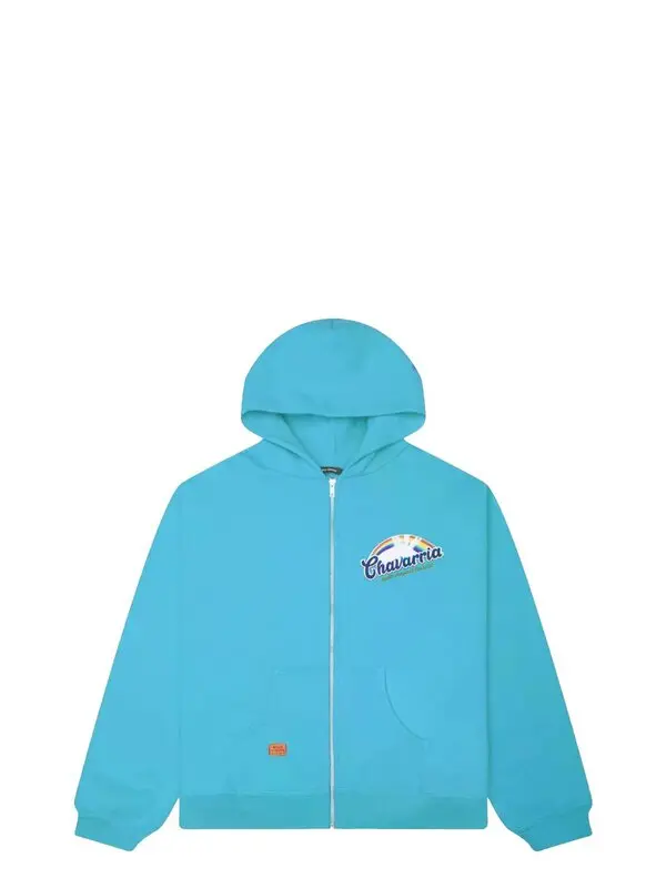 WILLY CHAVARRIA Fabuloso Logo-print Zip-up Hoodie - Blue