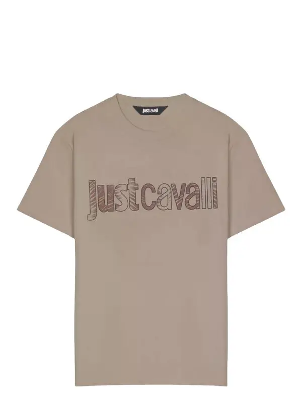 Just Cavalli Logo-print Cotton T-shirt - Neutrals