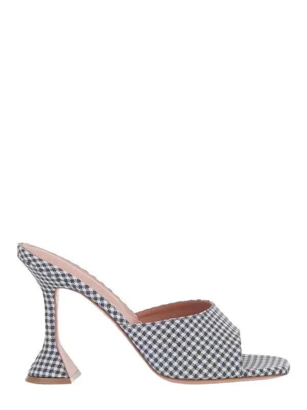 Amina Muaddi Lupita Gingham Sandals - Blue