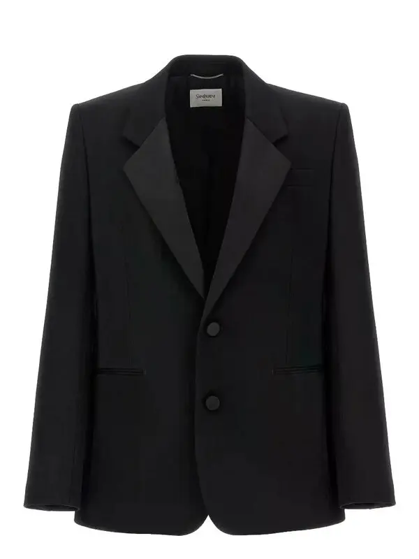 Saint Laurent Grain De Poudre Wool Blazer - Black
