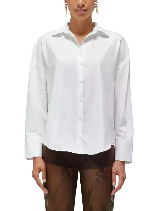 BLUGIRL Lace-panelled Back-slit Shirt - White