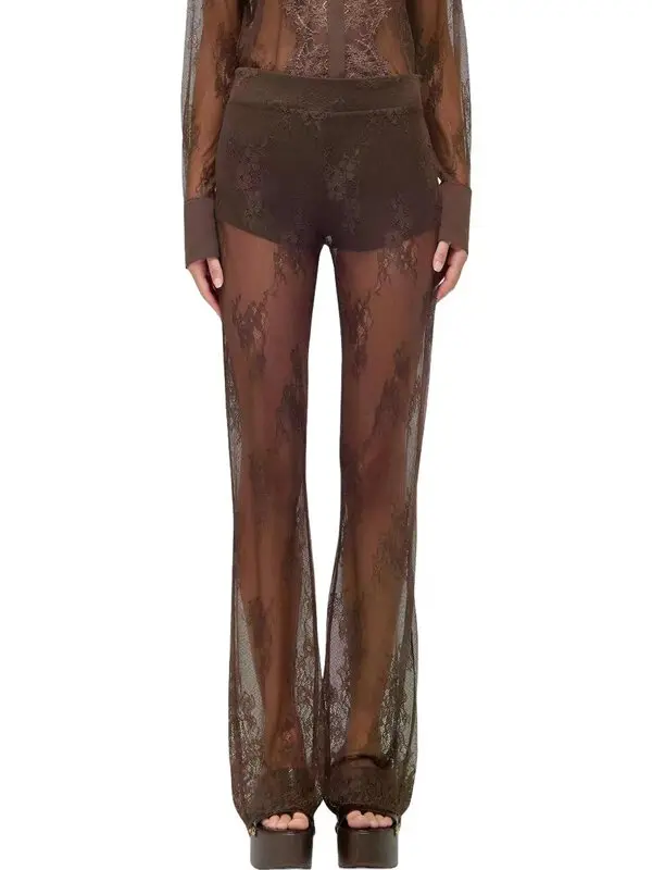 BLUGIRL Floral-lace Trousers - Brown