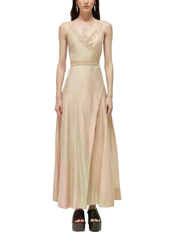 BLUGIRL Lace-trim Wrap Dress - Neutrals