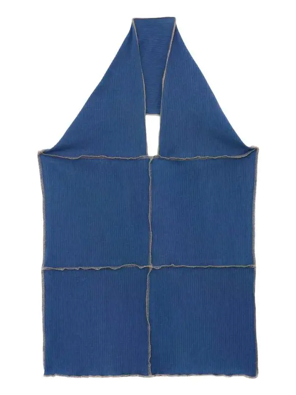 BASERANGE Cinder Ribbed Halter Top - Blue