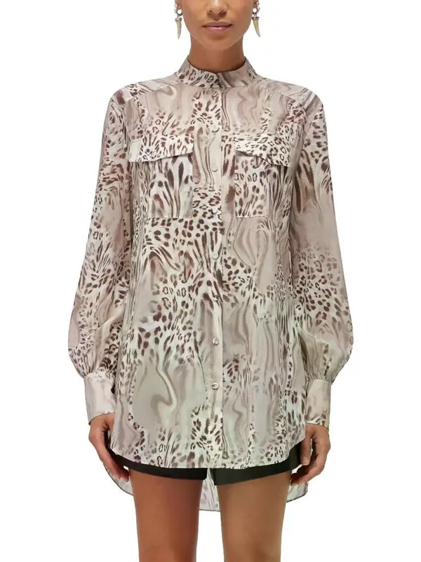 BLUGIRL Leopard-print Button-down Shirt - Neutrals