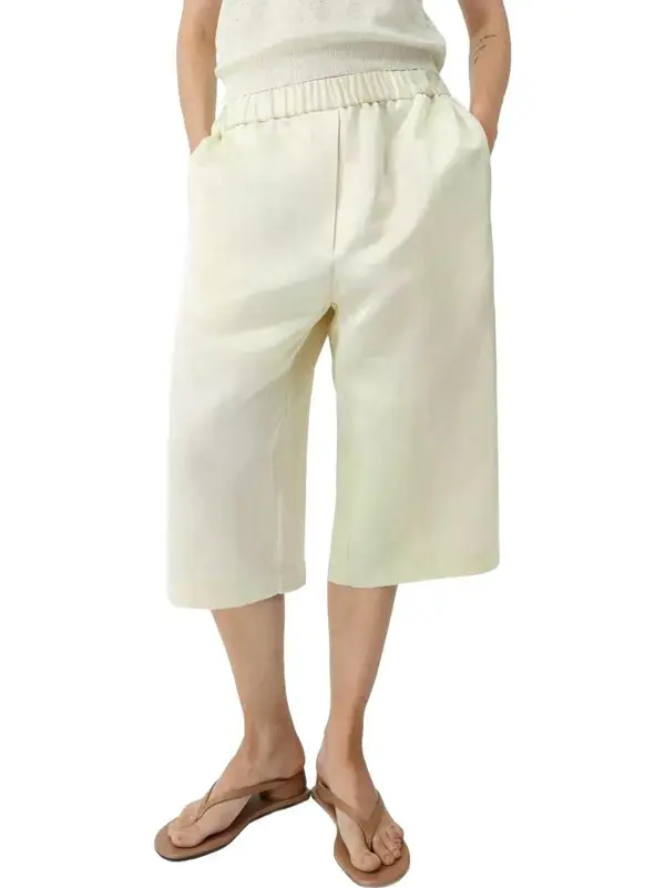 CORDERA Satin Cropped Trousers - Neutrals