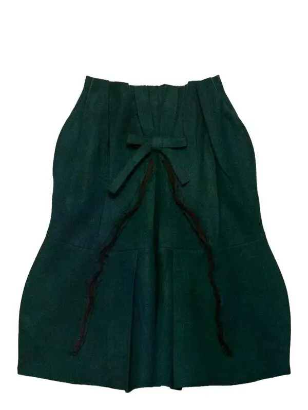 Prada Shetland Wool Midi Skirt - Green