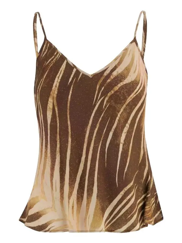 Just Cavalli Animal-print V-neck Top - Brown