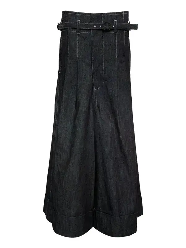 Junya Watanabe Belted Turn-up Cuff Jeans - Black