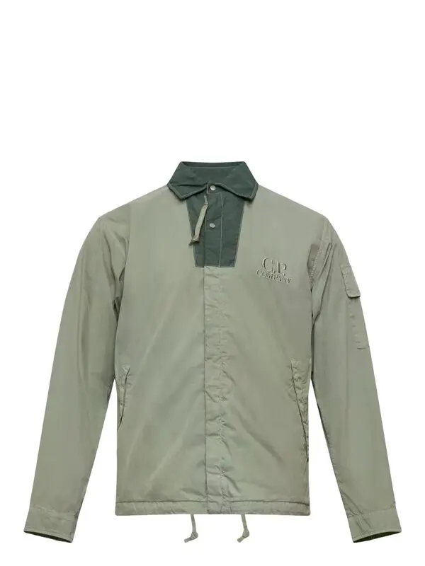 C.P. COMPANY Logo-embroidered Flap-pocket Overshirt - Green