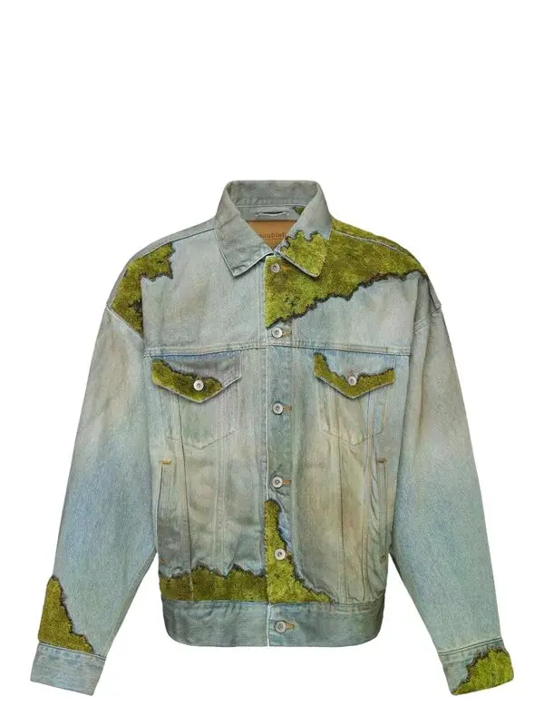 DOUBLET Moss-patchwork Denim Jacket - Blue