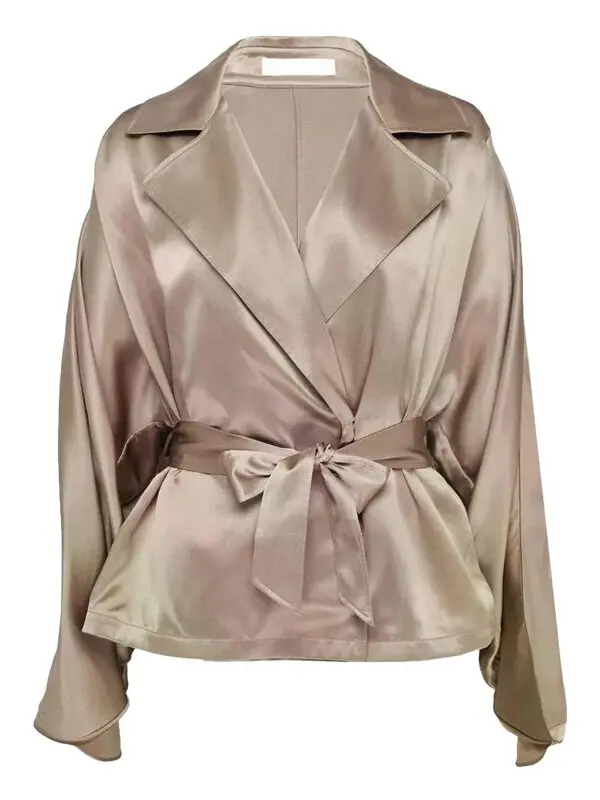 CLUB21 COLLECTION Amelie Silk-satin Jacket - Neutrals