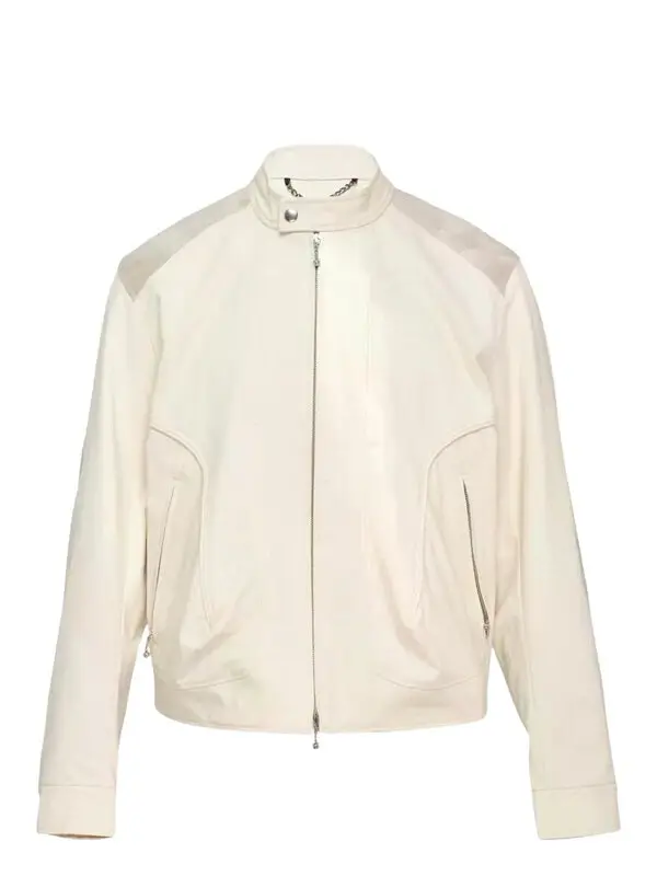 JIYONGKIM Sun-bleached Biker Jacket - Neutrals