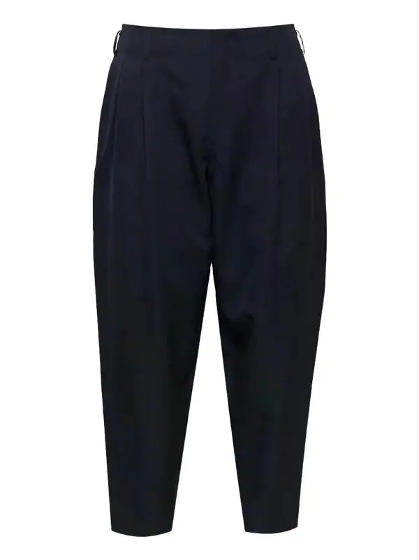Comme Des Garçons Pleated Wool Trousers - Blue