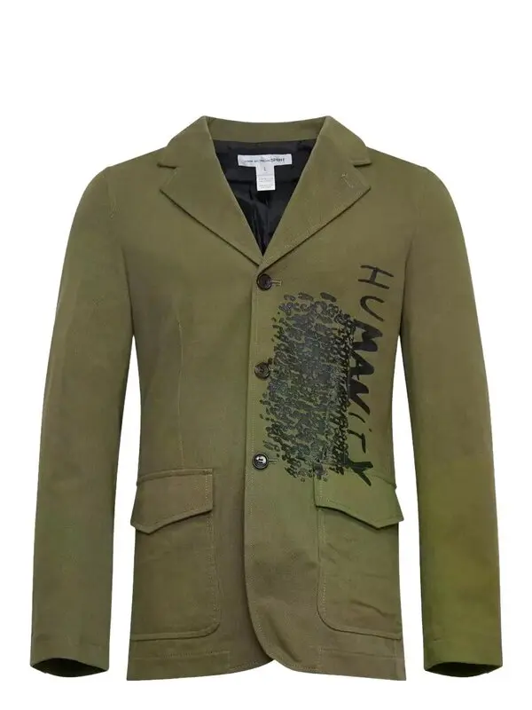 Comme Des Garçons Graphic-print Single-breasted Jacket - Green