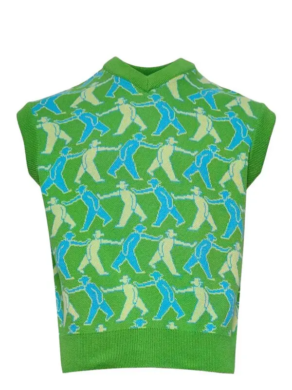 VOWELS Tag-along Knitted Vest - Green