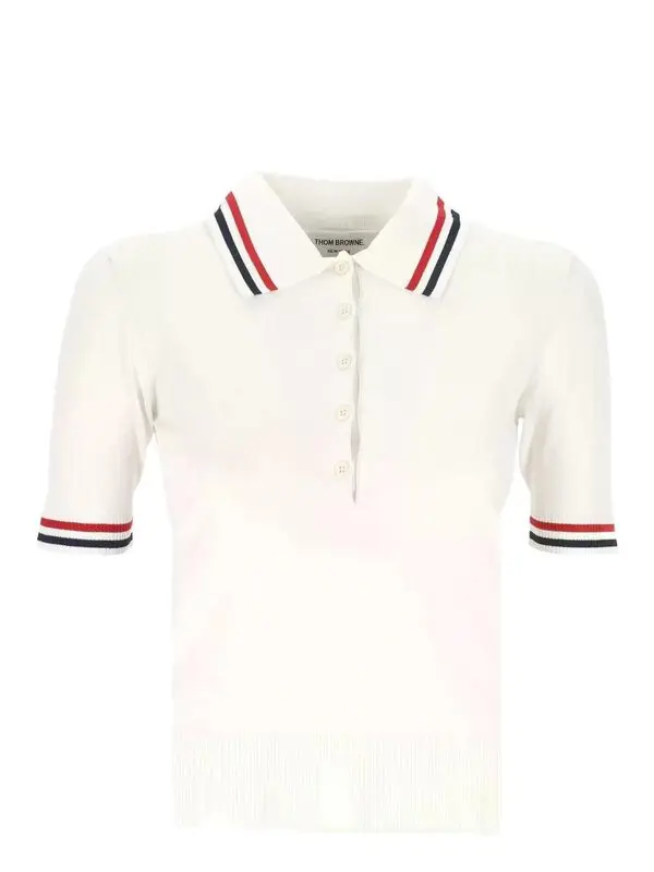Thom Browne Striped Polo Shirt - White