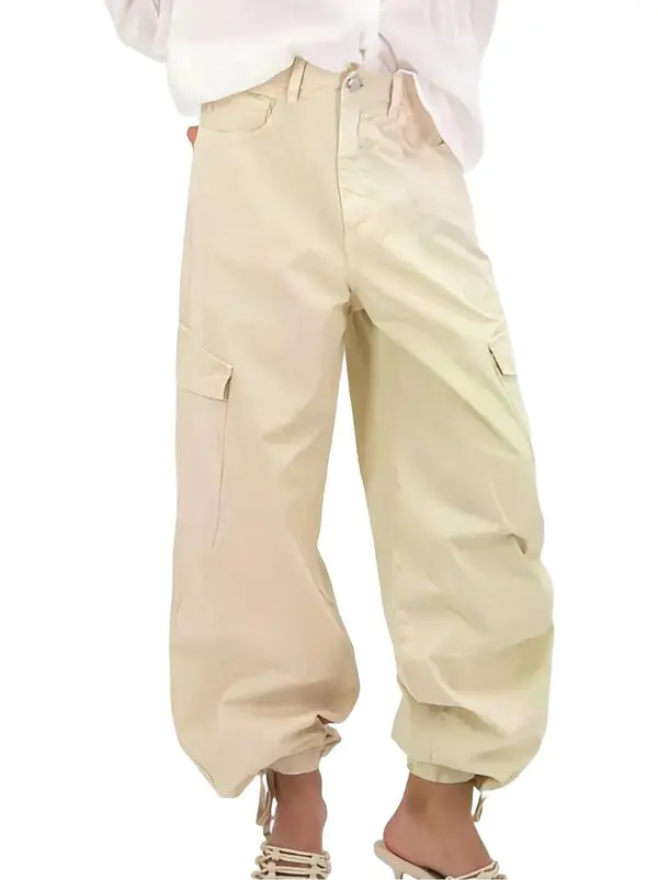 ICON DENIM LOS ANGELES Drawstring-cuff Cargo Trousers - Neutrals