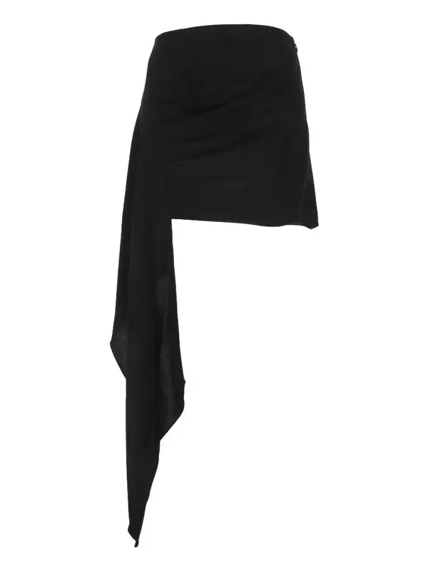 Andamane Draped Ruched Mini Skirt - Black