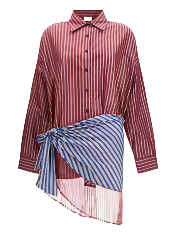 Andamane Jolene Patchwork Shirt-dress - Red