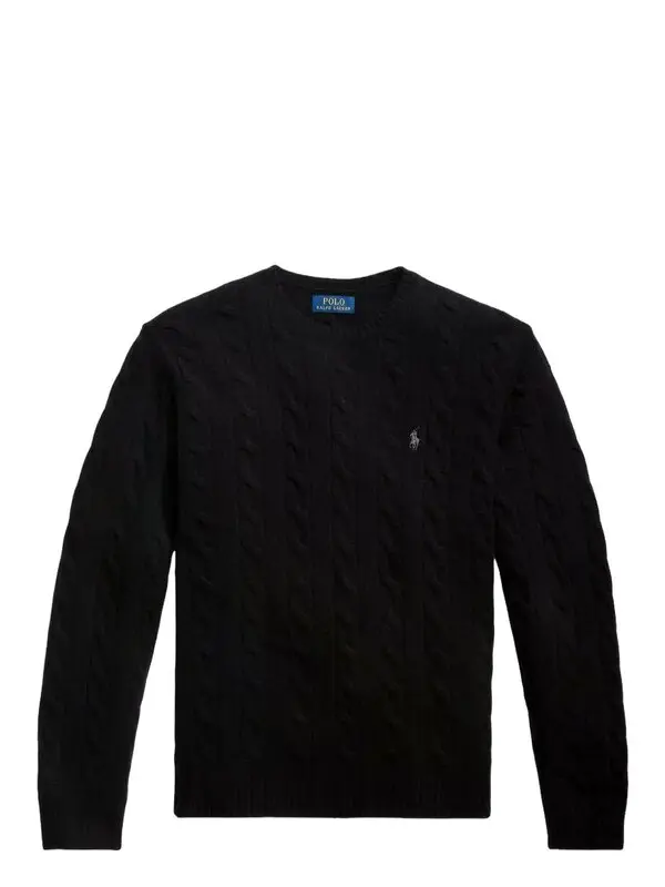 Polo Ralph Lauren Cable-knit Sweater With Embroidered Logo - Black
