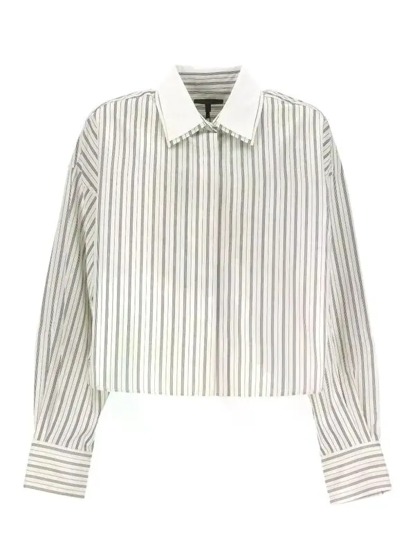 Rag & Bone Striped Cropped Shirt - Neutrals