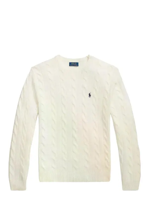 Polo Ralph Lauren Cable-knit Sweater With Embroidered Logo - Neutrals