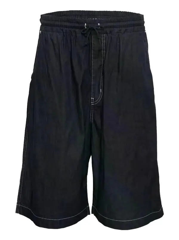 Comme Des Garçons Contrast-stitch Drawstring Shorts - Blue