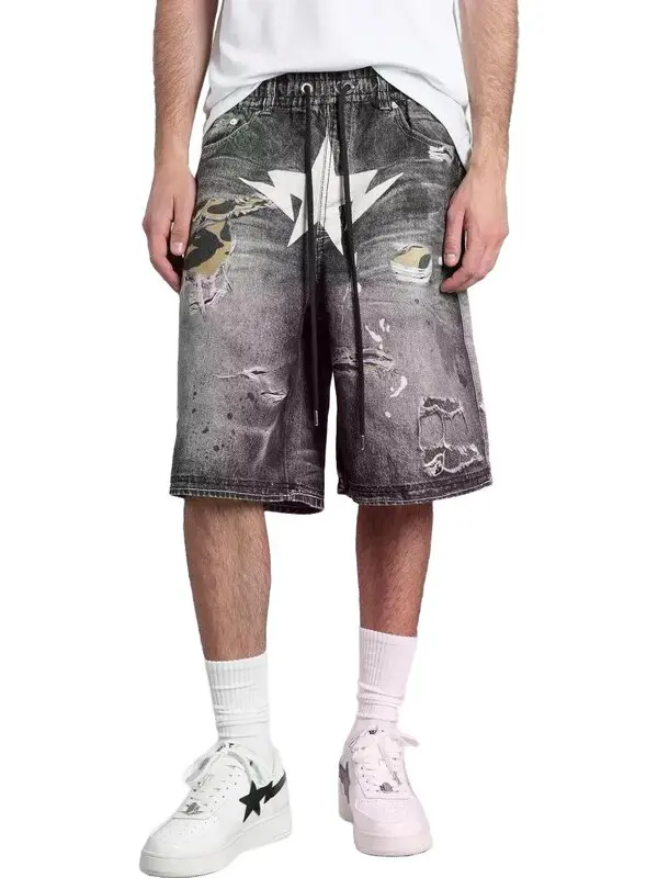 A BATHING APE Distressed-effect Shorts - Grey