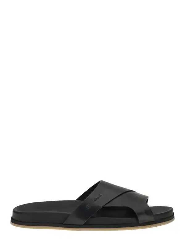 Santoni Crossover-strap Sandals - Black