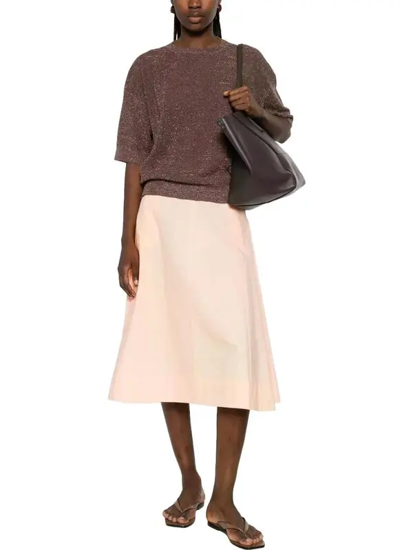 Brunello Cucinelli Metallic-effect T-shirt - Brown