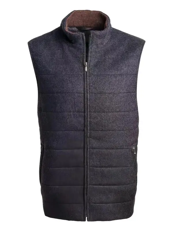 FIORE DI NAPOLI Quilted Zip-front Gilet - Grey