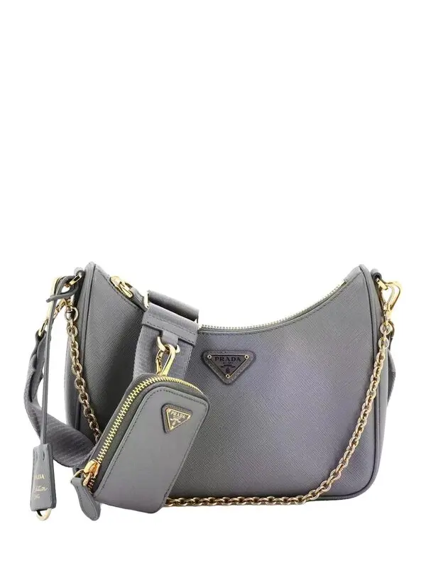 Prada Re-edition 2005 Saffiano Leather Shoulder Bag - Grey