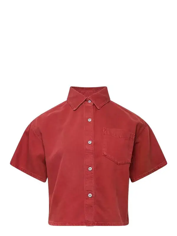 Rag & Bone Cropped Shirt - Red