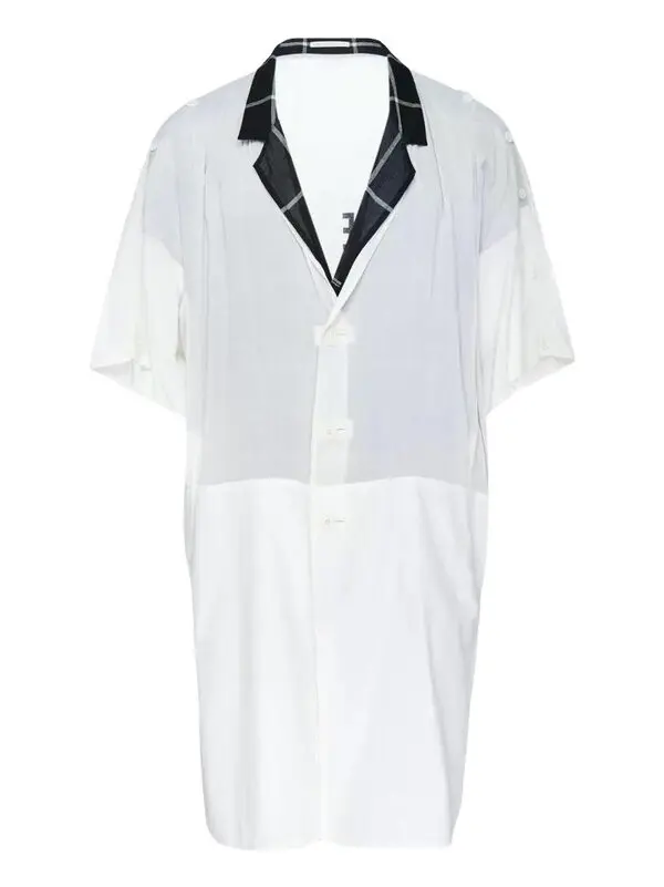 Yohji Yamamoto Graphic-print Short-sleeve Jacket - White