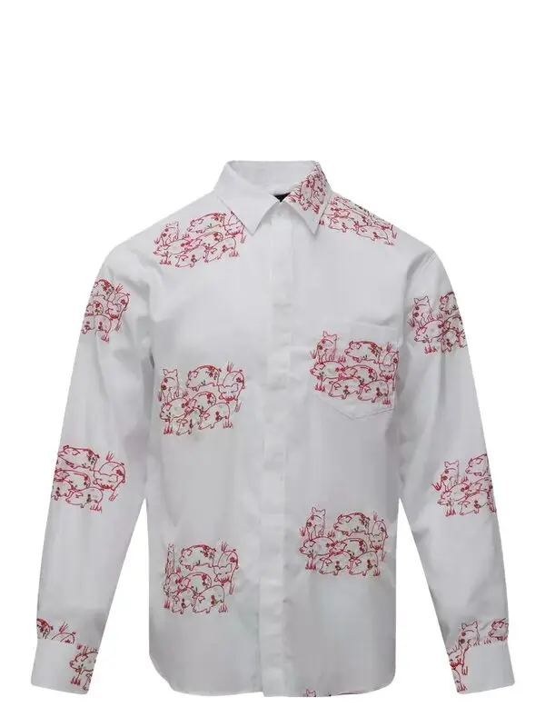 Simone Rocha Embroidered Long-sleeve Shirt - White
