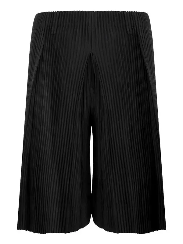 Issey Miyake Pleated Wide-leg Shorts - Black